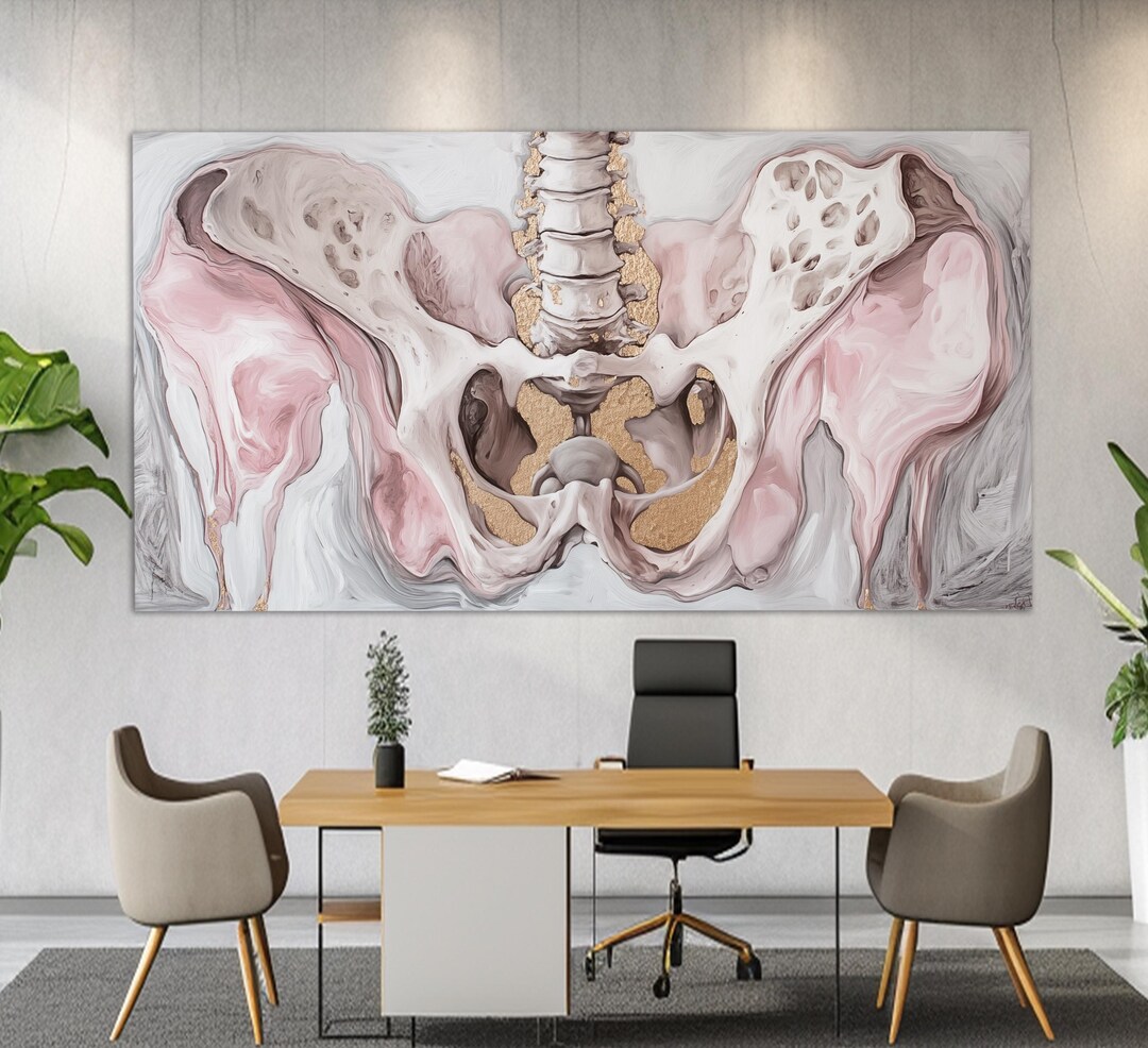 Abstract Pelvic Anatomy Wall Art, Art for Doctors, Manual Therapist ...