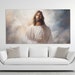 Jesus Christ Neutral Tones Canvas Print in a Vintage Oil Painting Style ...