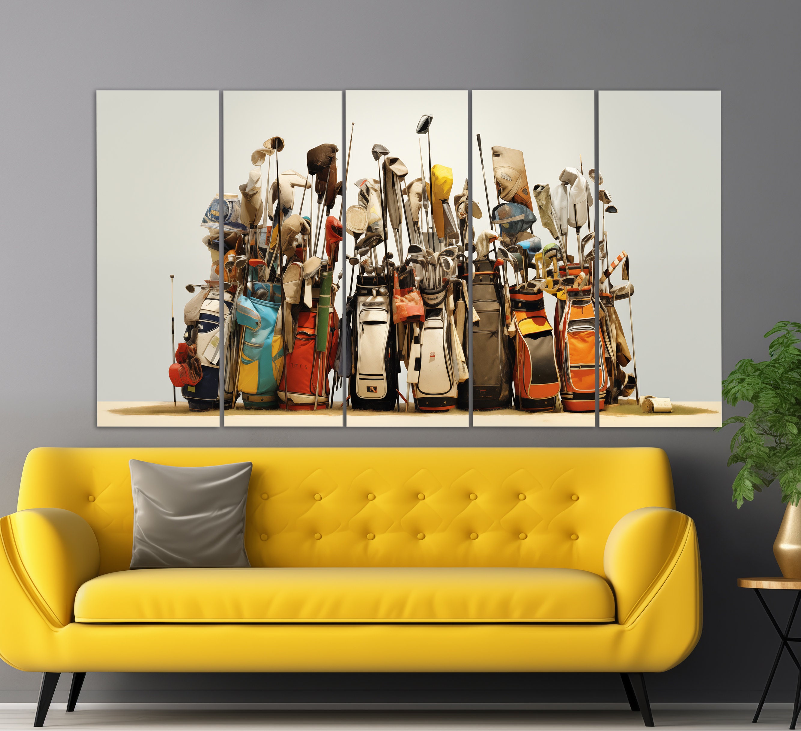 Golf Clubs Abstract Canvas Print, Golf Canvas Print, Golf Wall Art ...