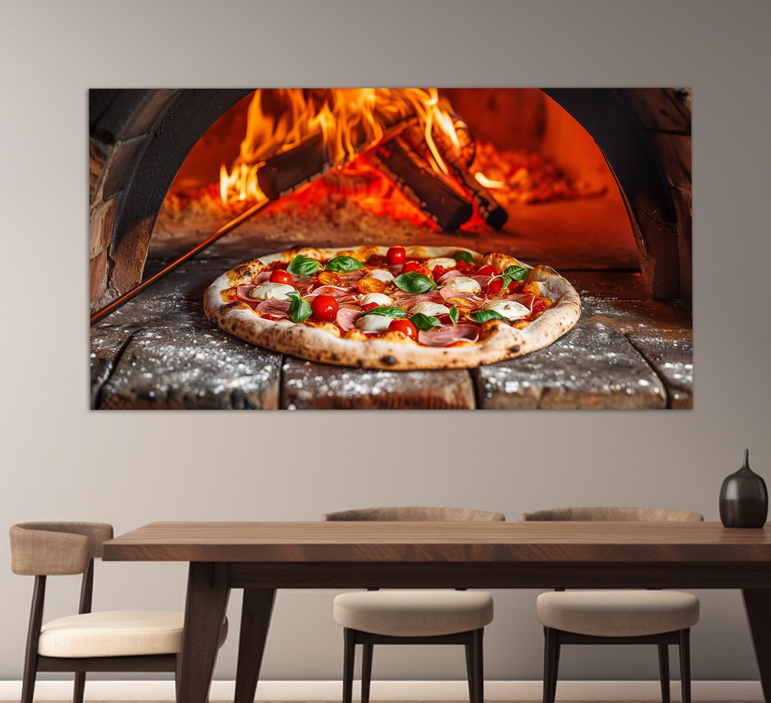 Pizza Wall Art, Large Pizza Canvas Print, Pizzeria Wall Decor, Baker ...