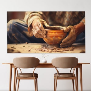 Pottery Wall Art, Pottery Canvas Print, Pottery Poster, Potter Print ...