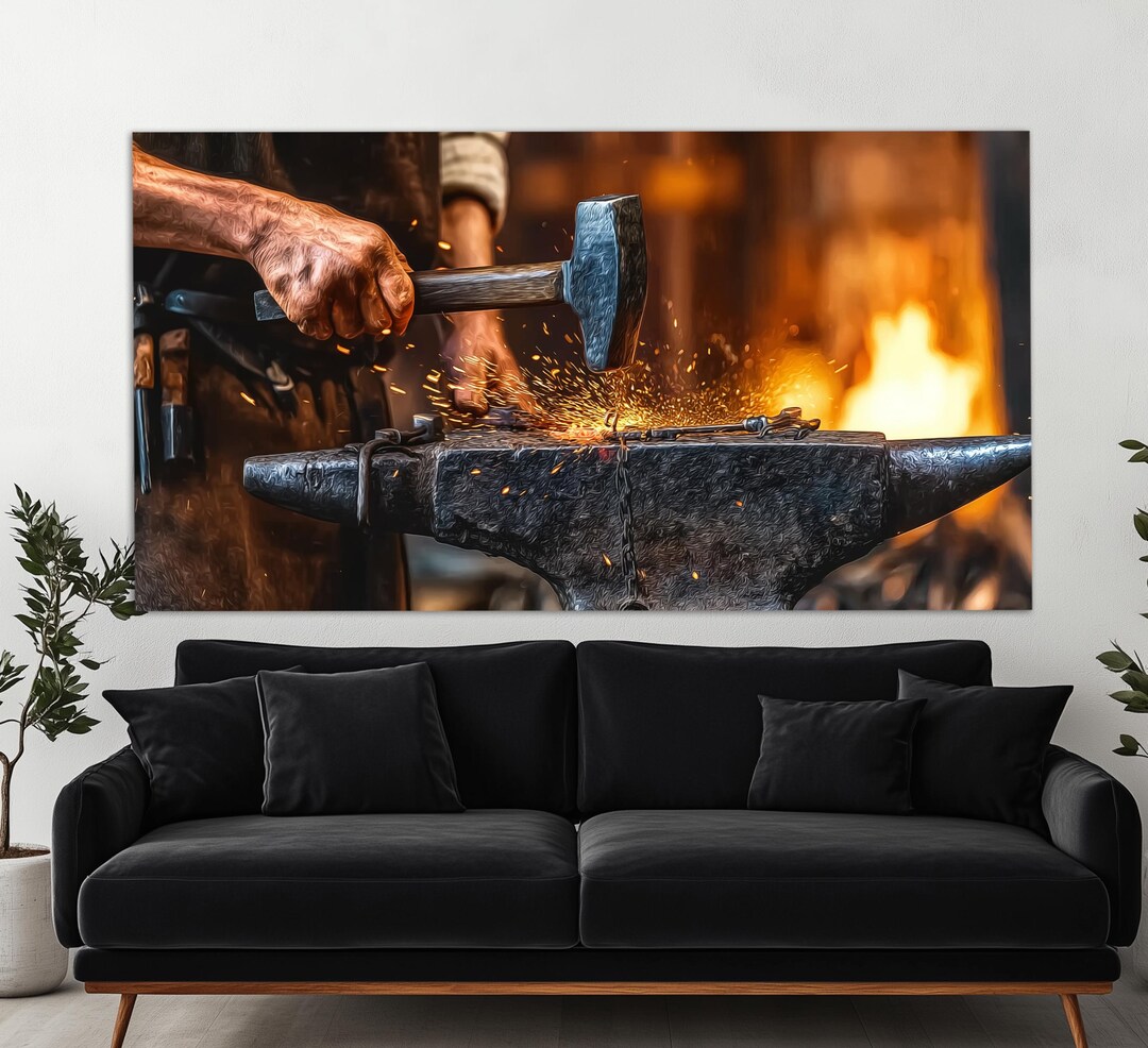 Blacksmith Canvas Print, Blacksmith Wall Art, Blacksmith Workshop Decor ...
