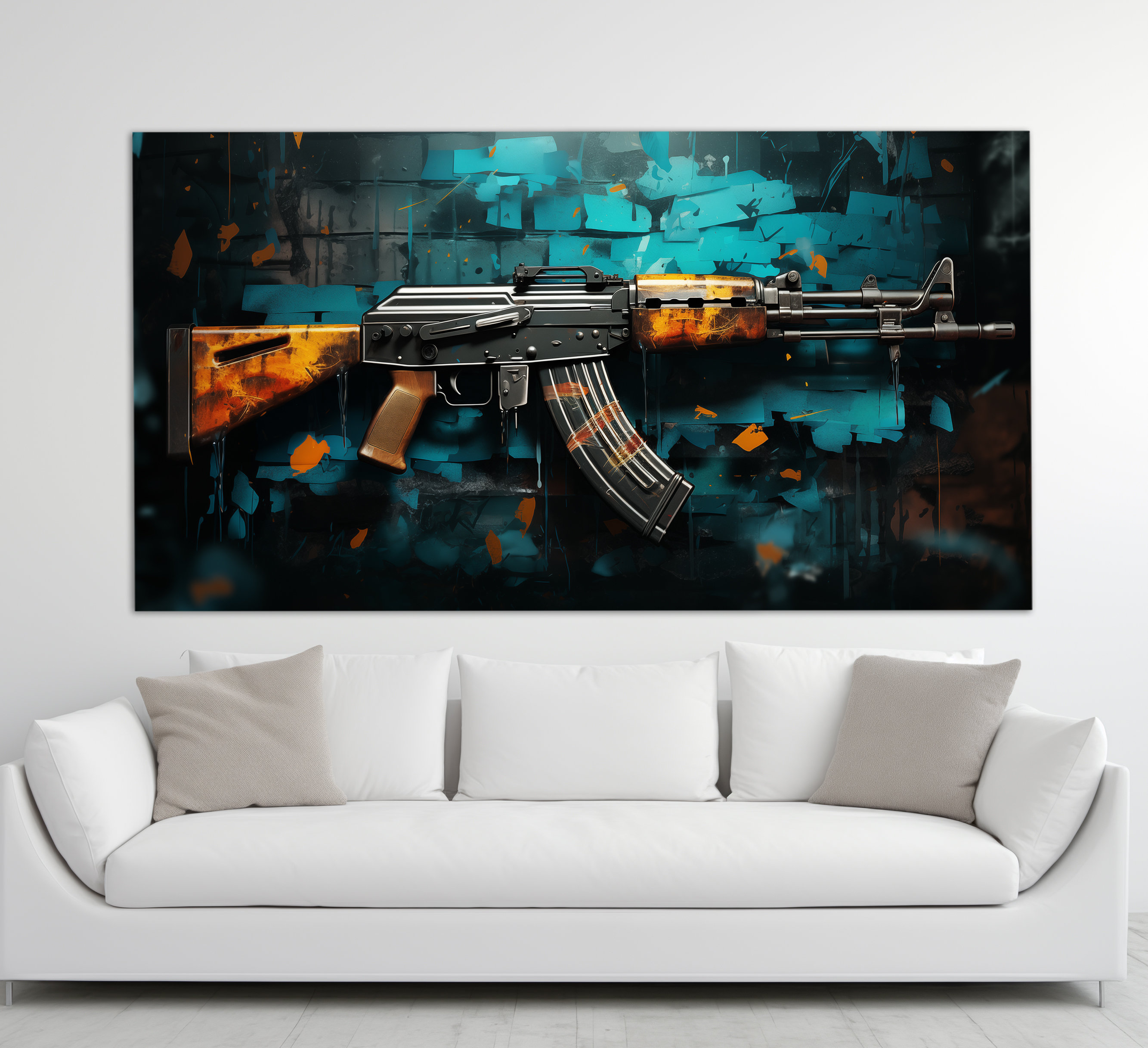 Weapon Wall Art, Kalashnikov Rifle Canvas Print, Kalashnikov Wall Art ...