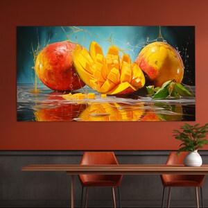 Colorful Mango Canvas Print, Kitchen Wall Art,mango Poster, Kitchen ...