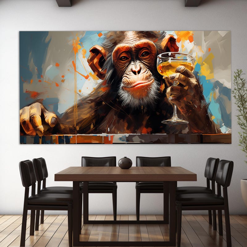 Monkey Painting - Etsy
