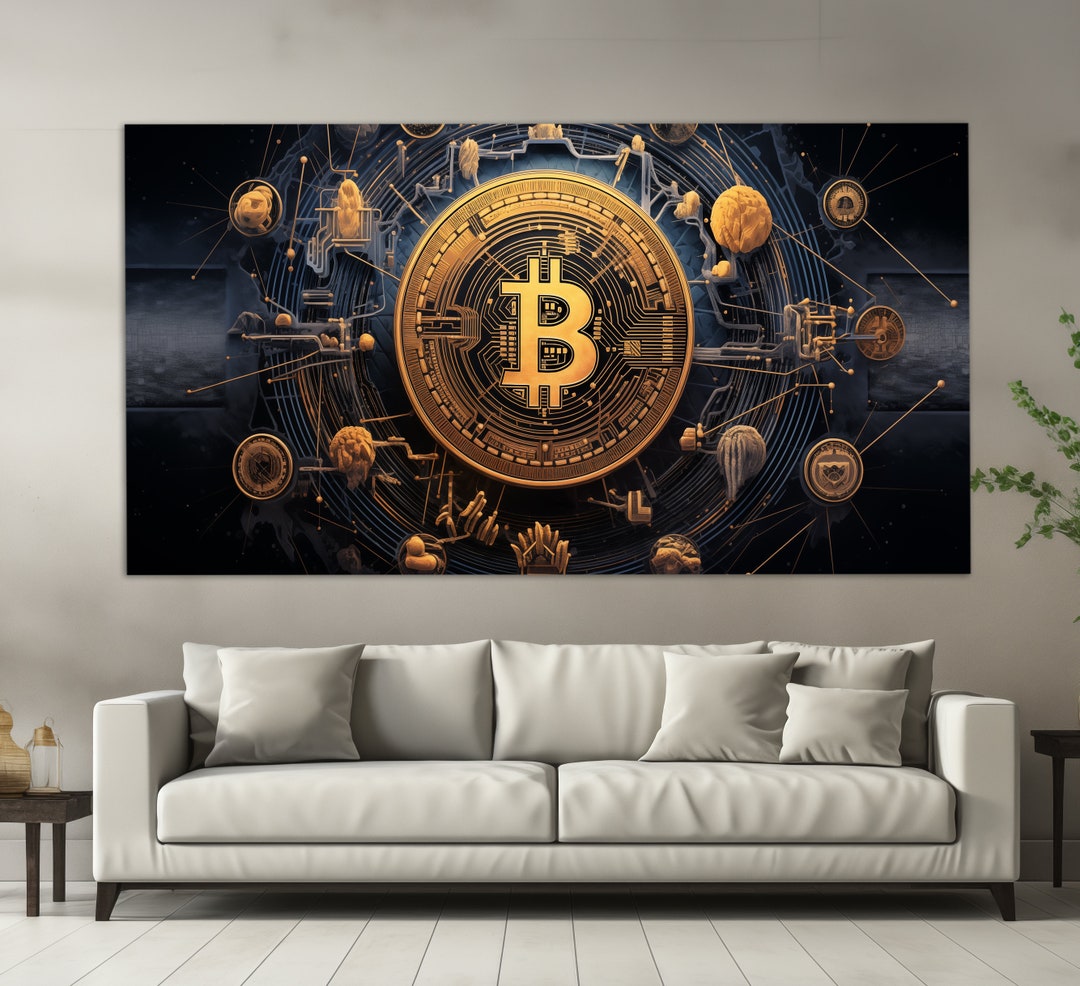 Bitcoin Canvas Print, Large Bitcoin Wall Art, Bitcoin Poster, Crypto ...