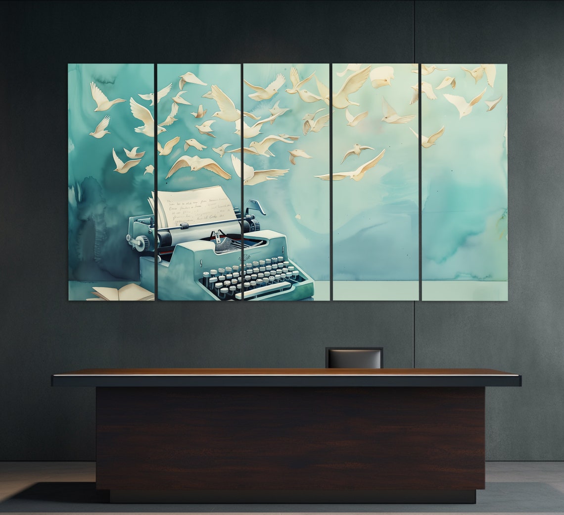 Abstract Typewriter Canvas Print, Writer Gift, Typewriter Poster ...