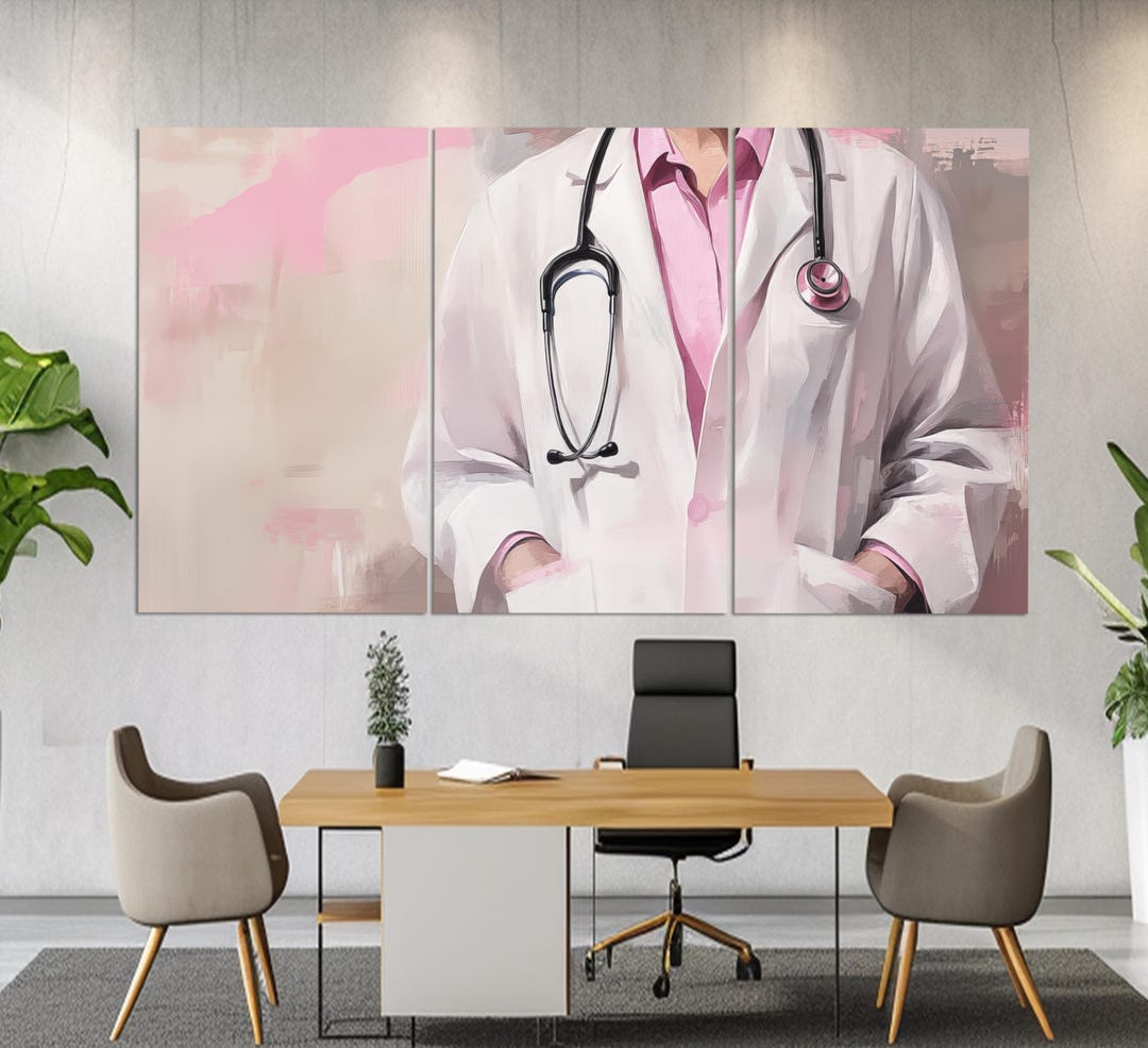Doctor With Stethoscope Canvas Print, Healthcare Wall Art, Therapist ...