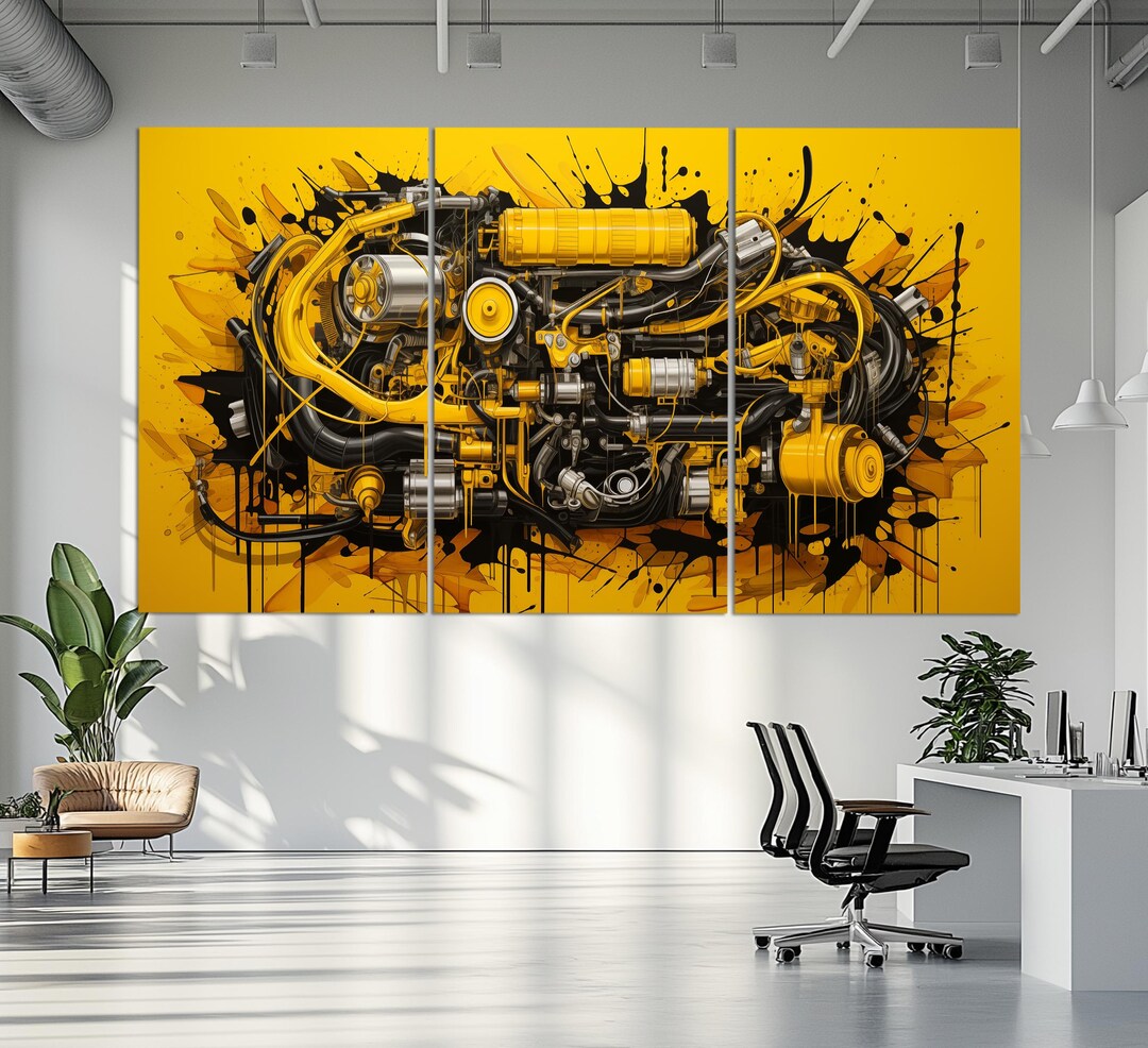 Abstract Engine Canvas Print, Engine Wall Art, Engine Painting, Engine ...