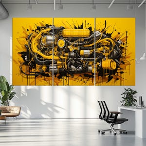 Abstract Engine Canvas Print, Engine Wall Art, Engine Painting, Engine ...