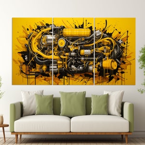 Abstract Engine Canvas Print, Engine Wall Art, Engine Painting, Engine ...