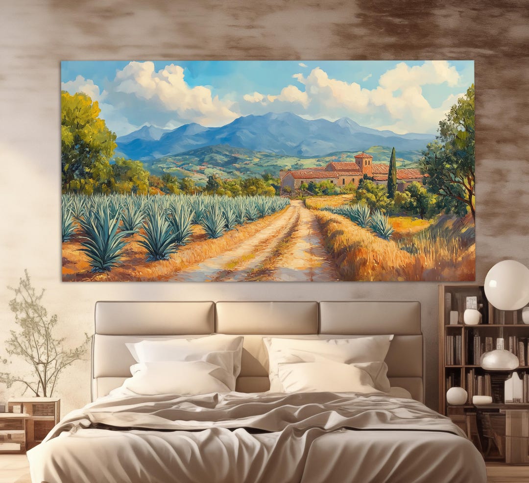Agave Plantation in Mexico Canvas Print in a Oil Painting Style ...
