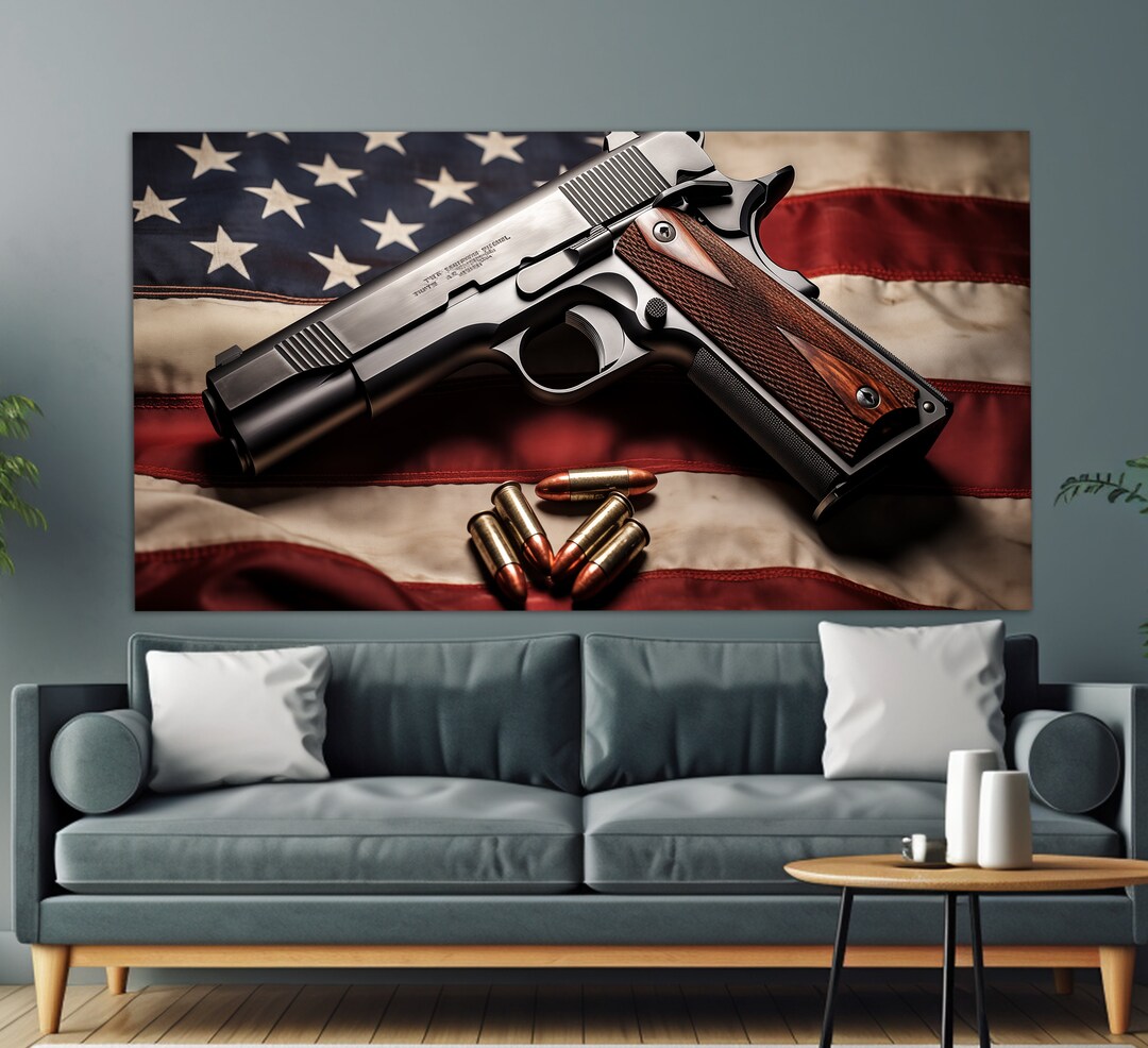 Colt M1911 Canvas Print, Weapon Wall Art, Weapon Wall Art, Colt Gun ...