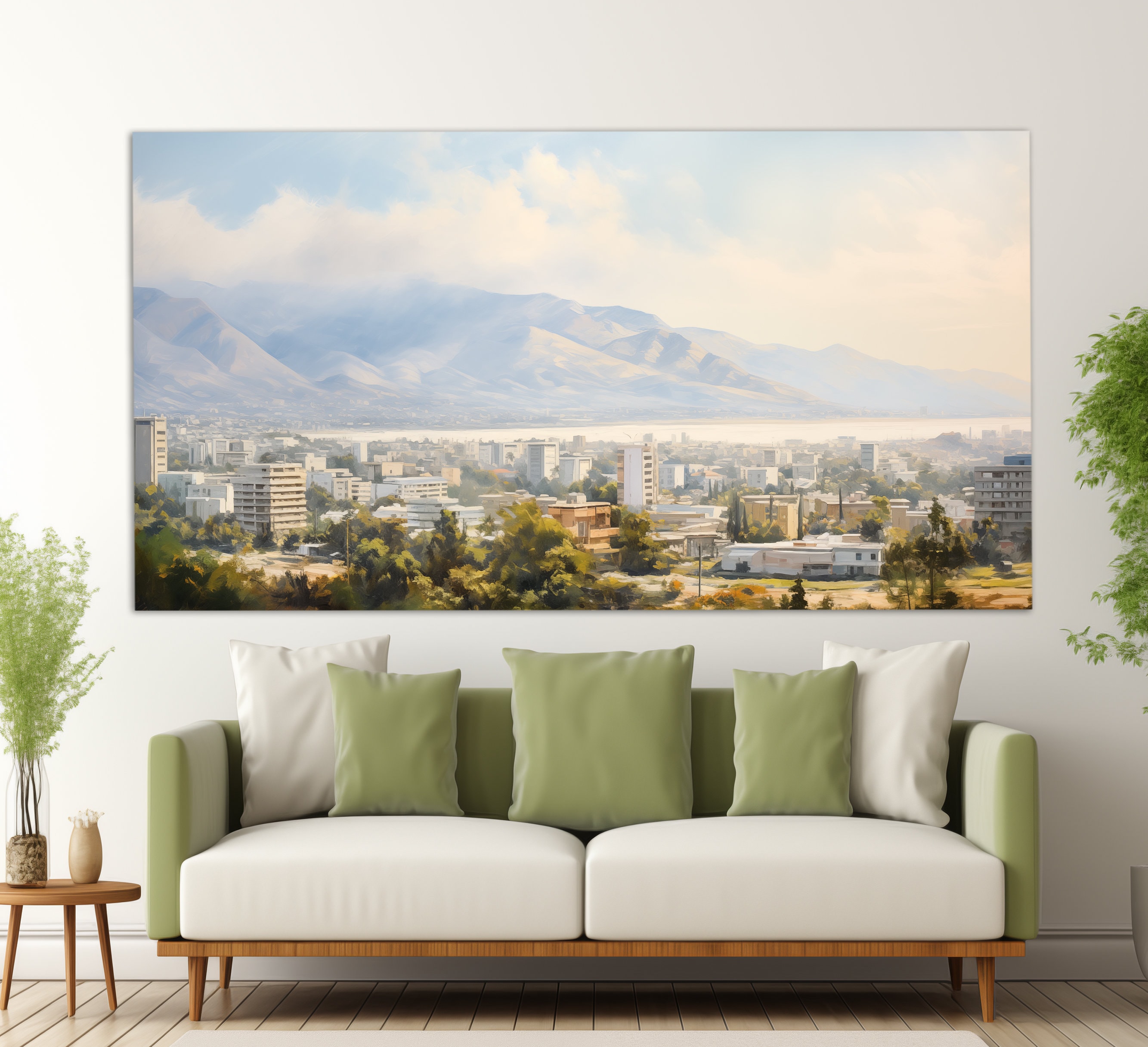 Tirana Canvas Print in a Vintage Oil Painting Style, Abstract Tirana ...