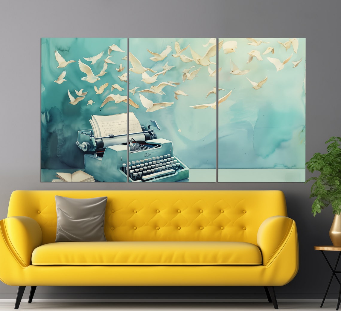 Abstract Typewriter Canvas Print, Writer Gift, Typewriter Poster ...