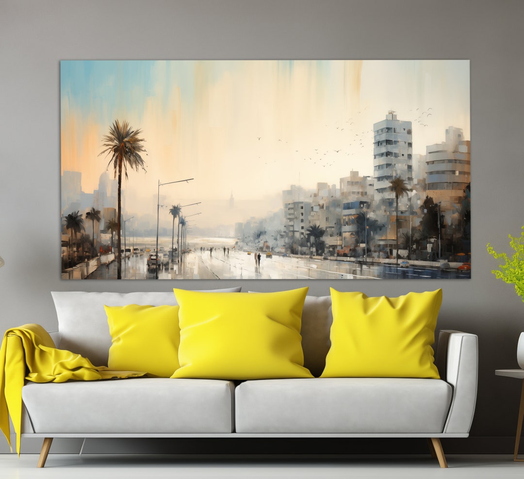 Beirut Canvas Print in a Vintage Oil Painting Style, Lebanon Wall Art ...
