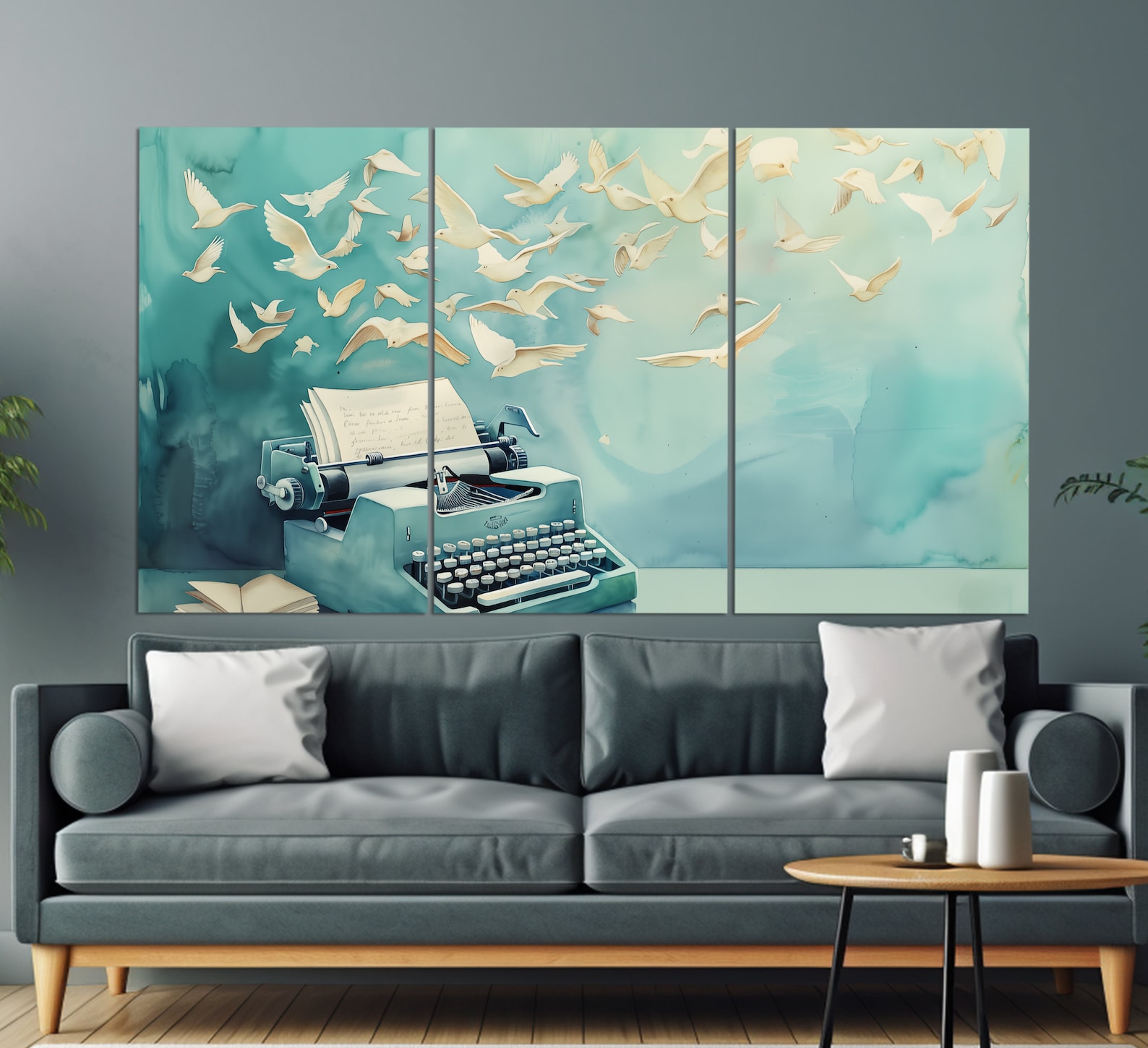 Abstract Typewriter Canvas Print, Writer Gift, Typewriter Poster ...