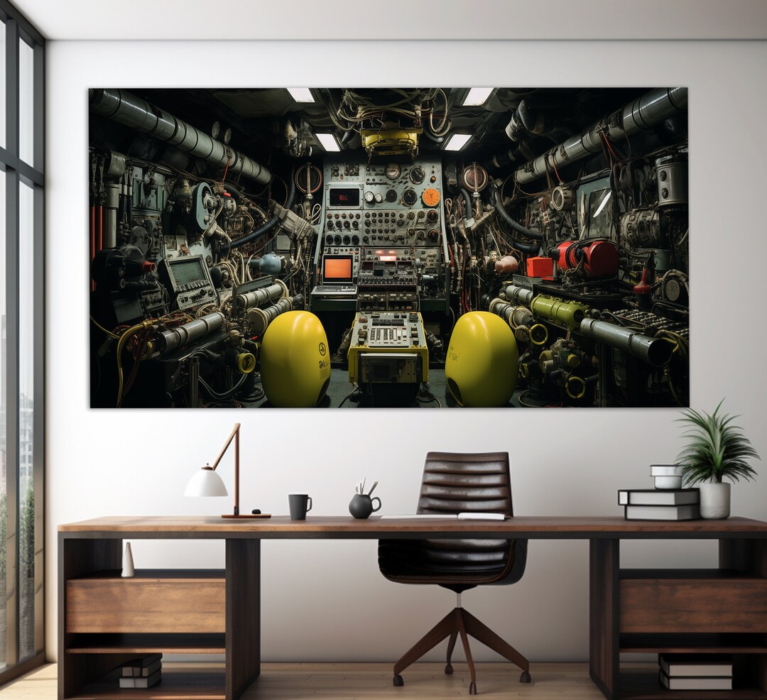 Abstract Submarine Interior Canvas Print, Military Wall Art, Submariner ...