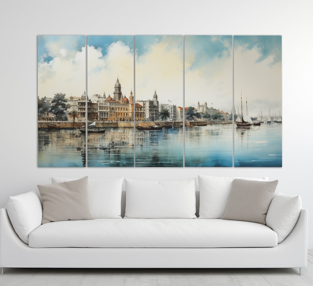 Colombo Canvas Print in a Vintage Oil Painting Style, Abstract Colombo ...