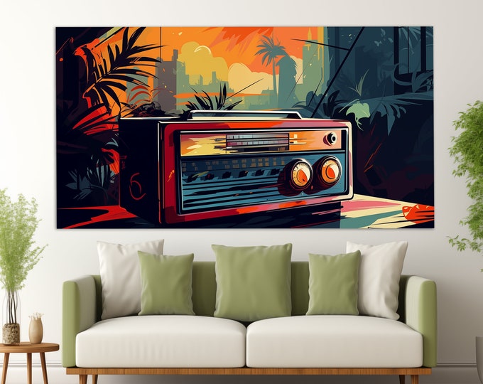 Vintage Radio Art, Retro Radio Poster, Nostalgic Radio Wall Decor, 70s ...