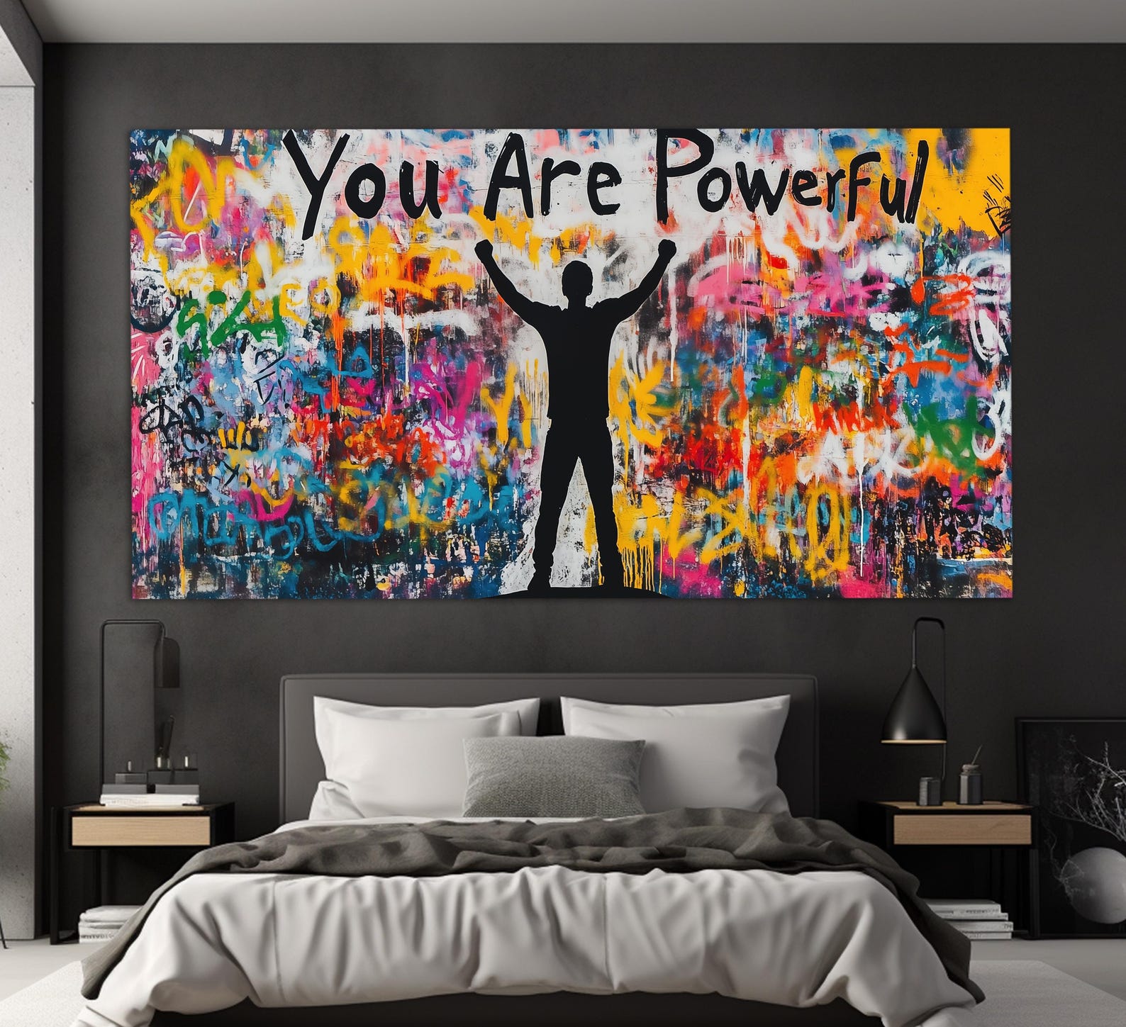 You Are Powerful Graffiti Canvas Print, Street Art Painting, Graffiti ...