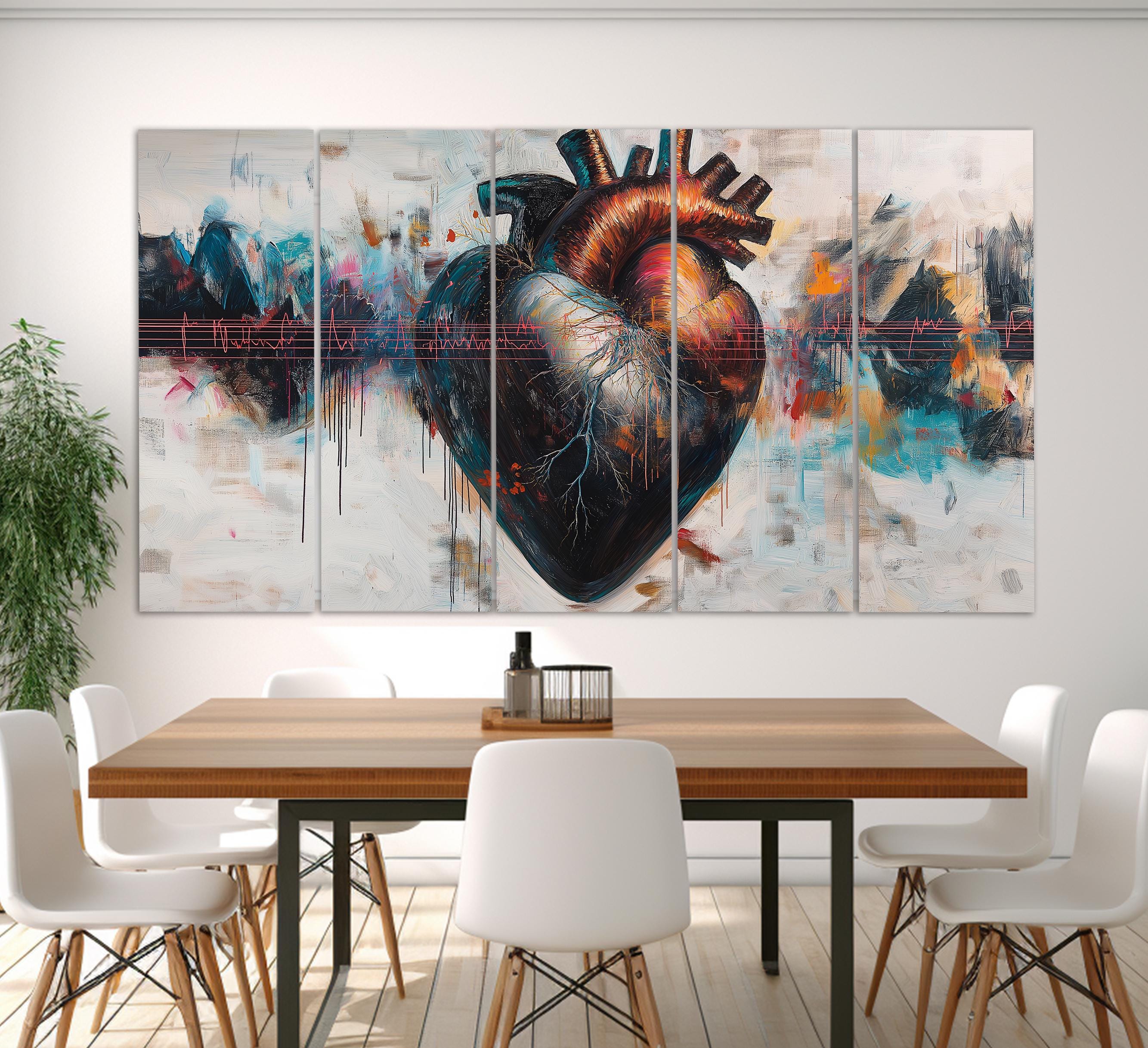 Heart Anatomy Wall Art, Abstract Heart Canvas Print, Cardiology Wall ...