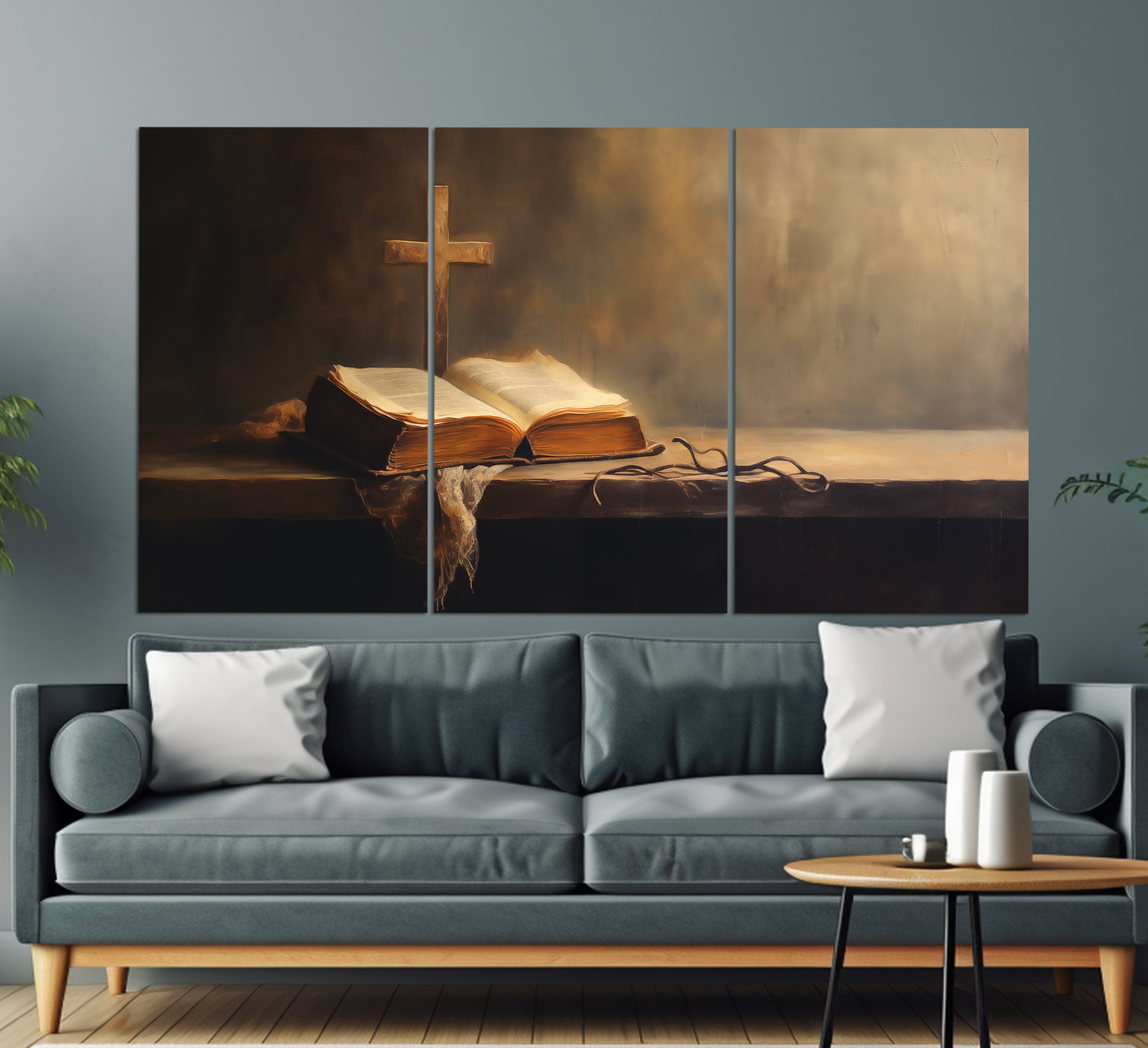Holy Bible Canvas Print in a Vintage Oil Painting Style, Bible Wall Art ...