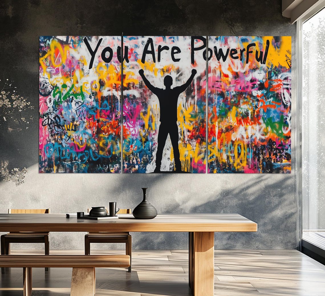 You Are Powerful Graffiti Canvas Print, Street Art Painting, Graffiti ...