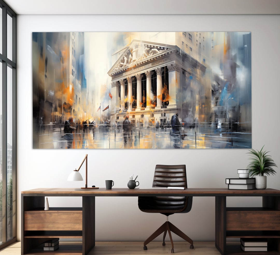 New York Stock Exchange Abstract Canvas Print, Trading Wall Art, Wall ...