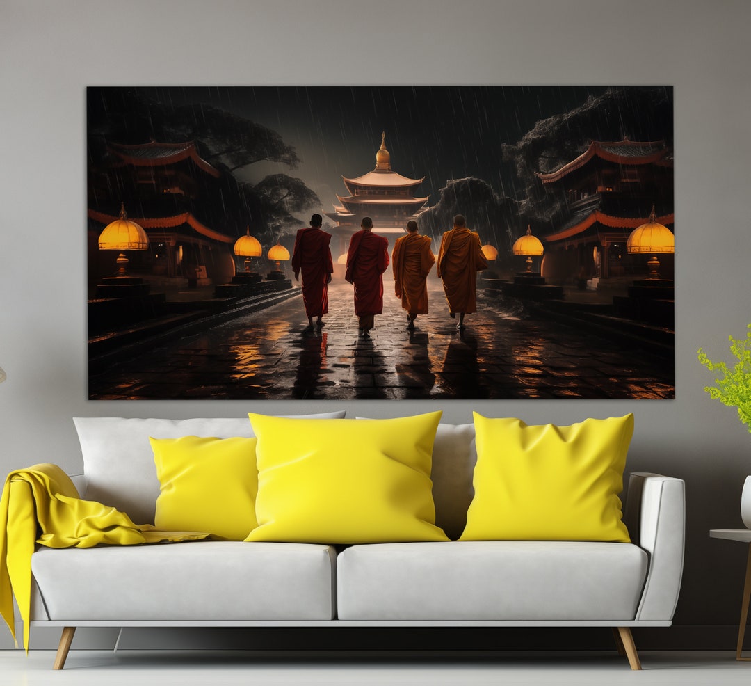 Buddhism Wall Art, Buddhist Monks Canvas Print, Buddhist Temple ...