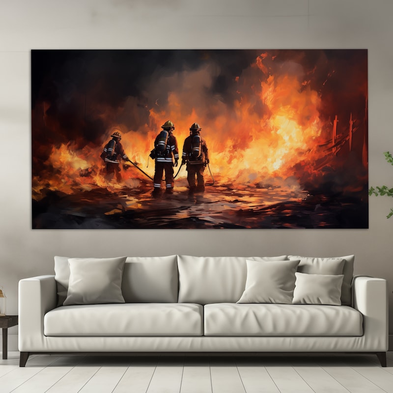 Firefighter Art - Etsy