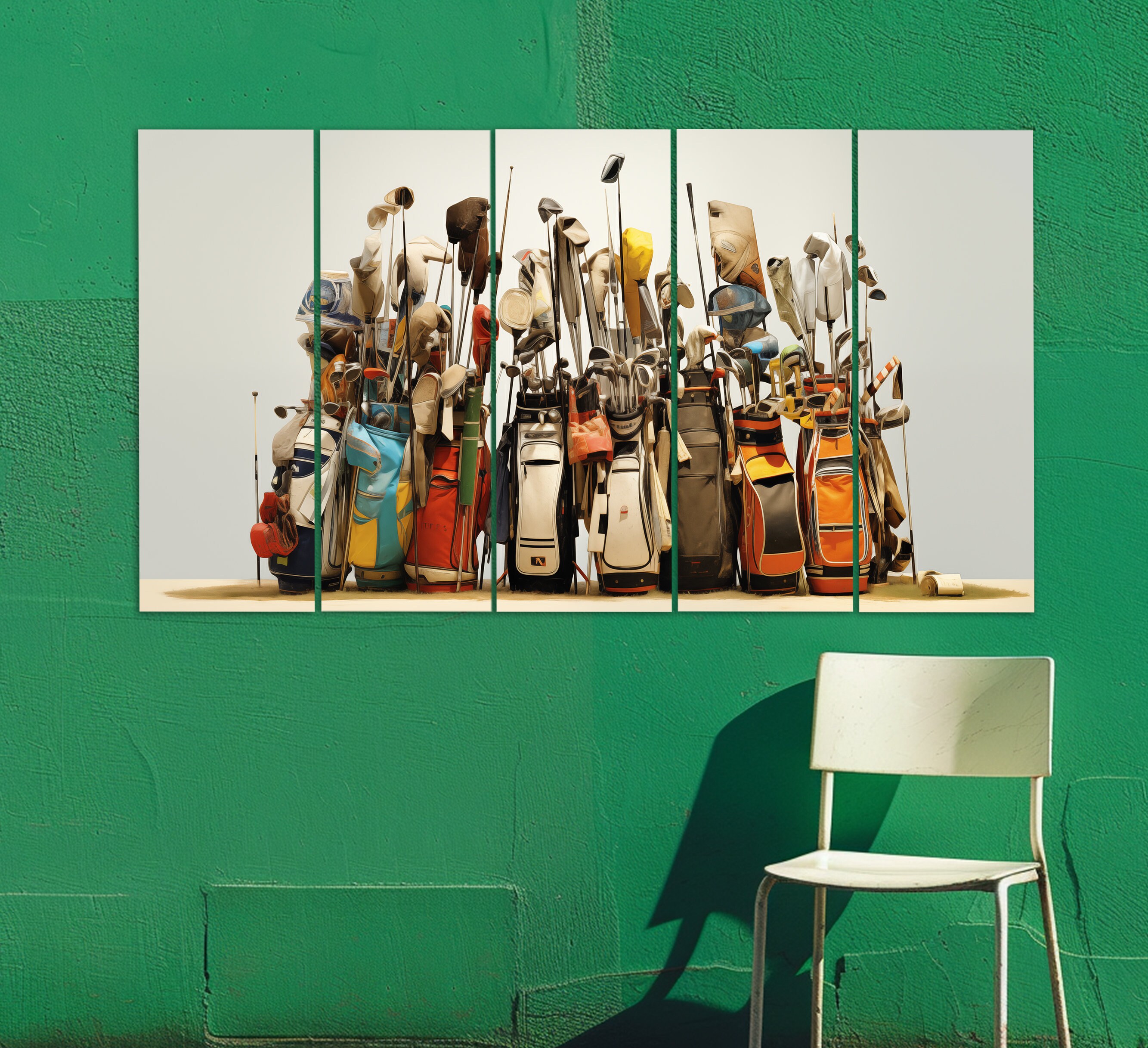 Golf Clubs Abstract Canvas Print, Golf Canvas Print, Golf Wall Art ...