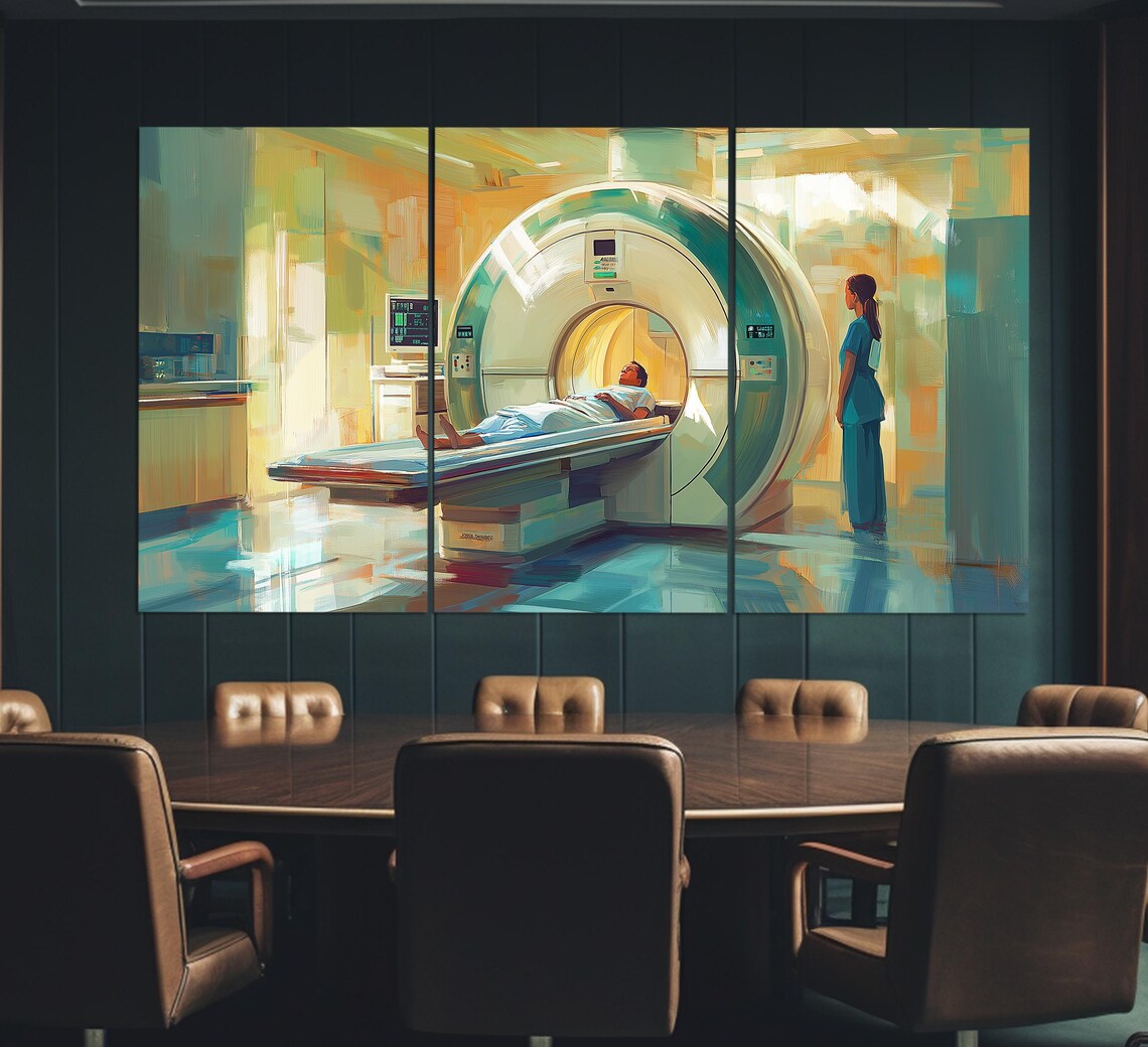 Medical Wall Art, MRI Room Canvas Print in an Oil Painting Style ...