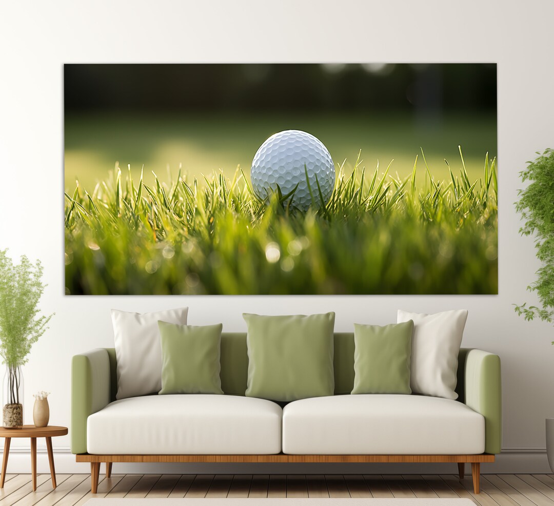 Golf Ball Close up Canvas Print, Golf Wall Art, Golf Painting, Golf ...