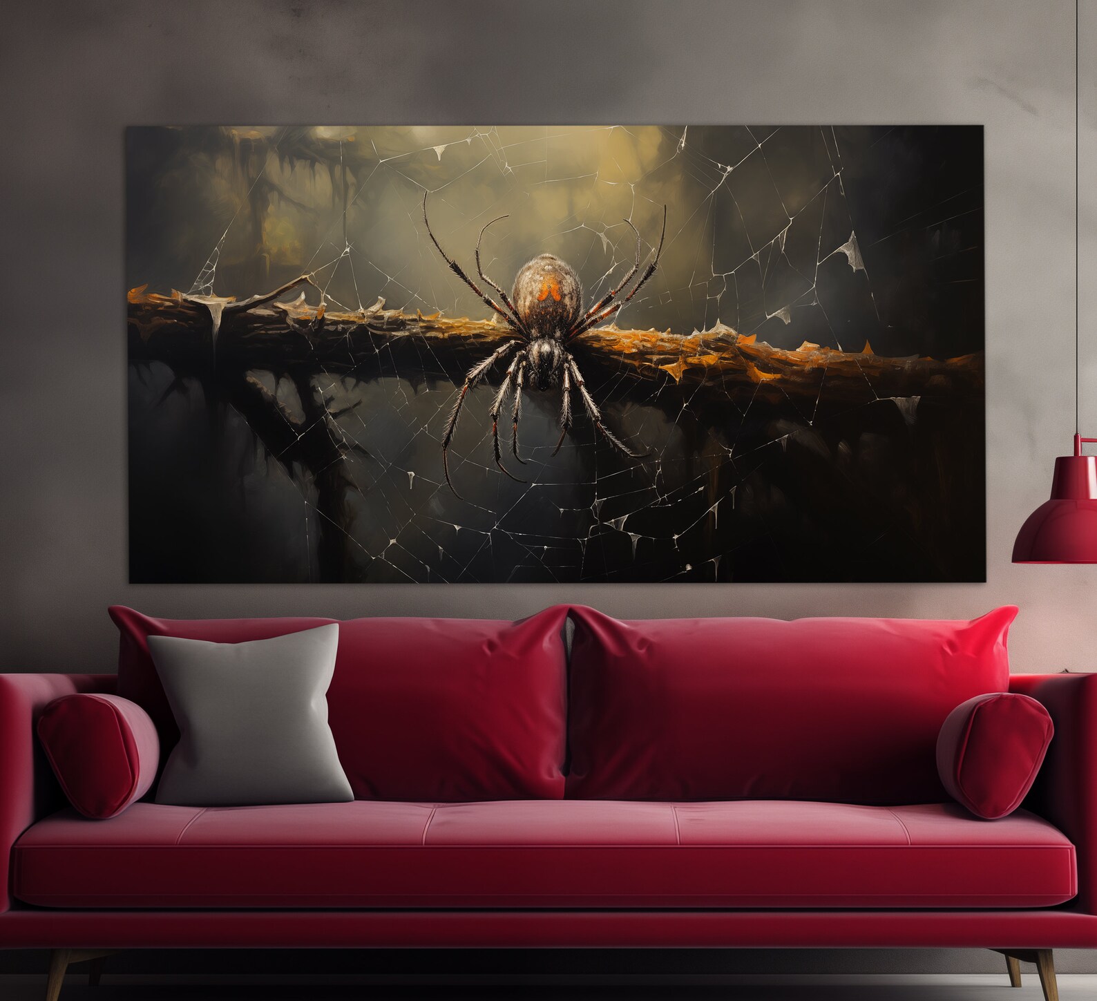 Spider on a Branch Canvas Print, Gothic Wall Art, Gothic Spider ...