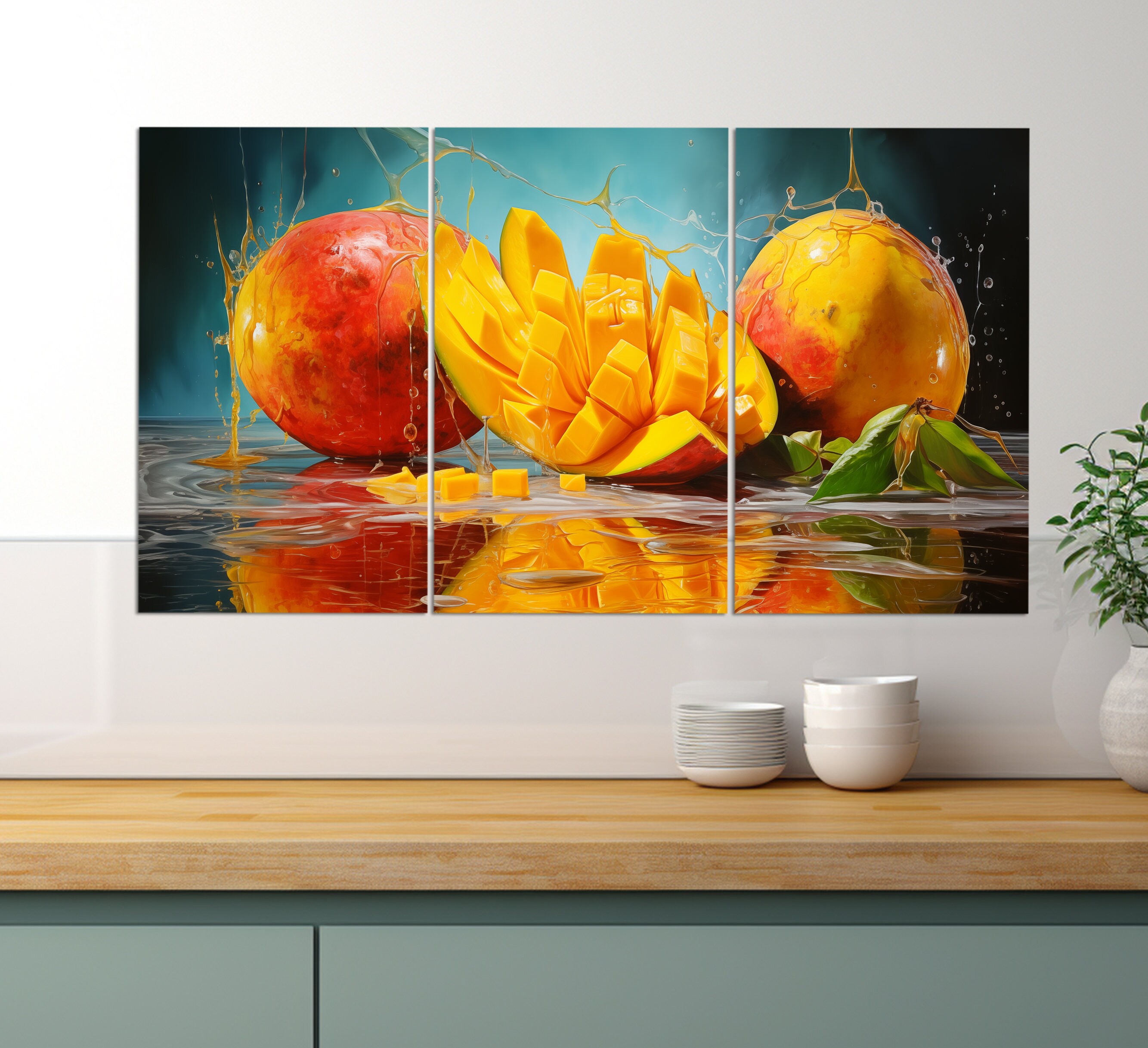 Colorful Mango Canvas Print, Kitchen Wall Art,mango Poster, Kitchen ...