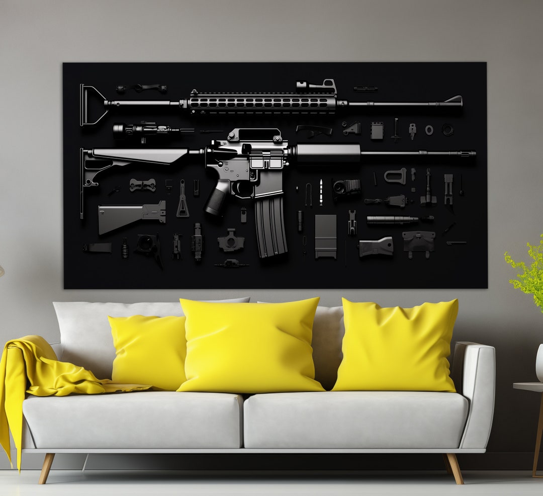 Weapon Wall Art, M4 Carbine Canvas Print, Weapon Wall Art, M4 Print ...