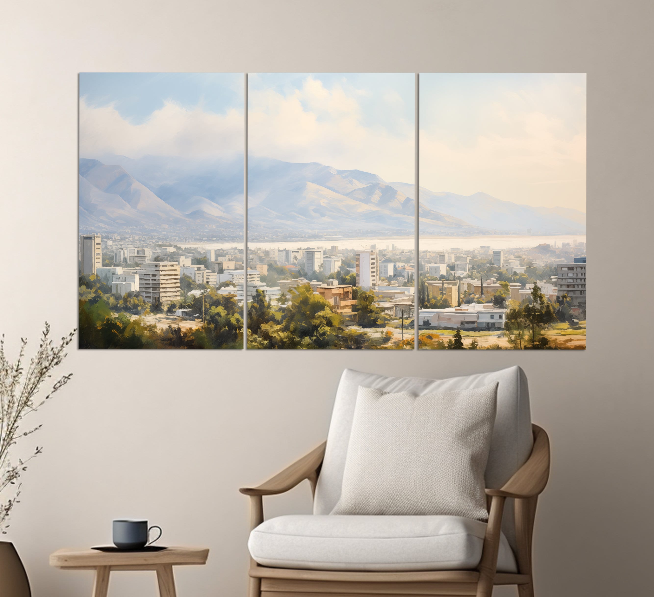 Tirana Canvas Print in a Vintage Oil Painting Style, Abstract Tirana ...