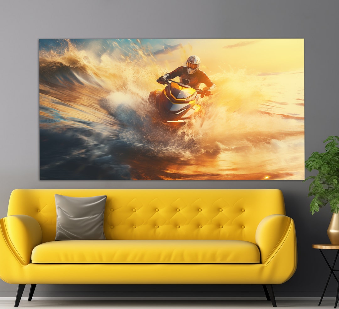 Extreme Water Sports Wall Art, Jet Ski Canvas Print, Jet Ski Painting ...