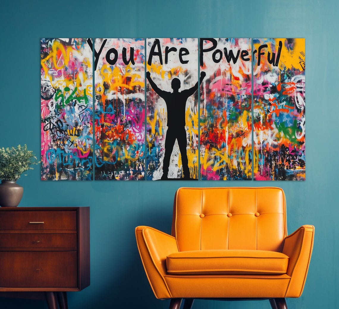 You Are Powerful Graffiti Canvas Print, Street Art Painting, Graffiti ...