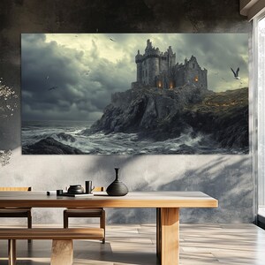 Ancient Irish Castle Canvas Print in a Vintage Oil Painting Style ...