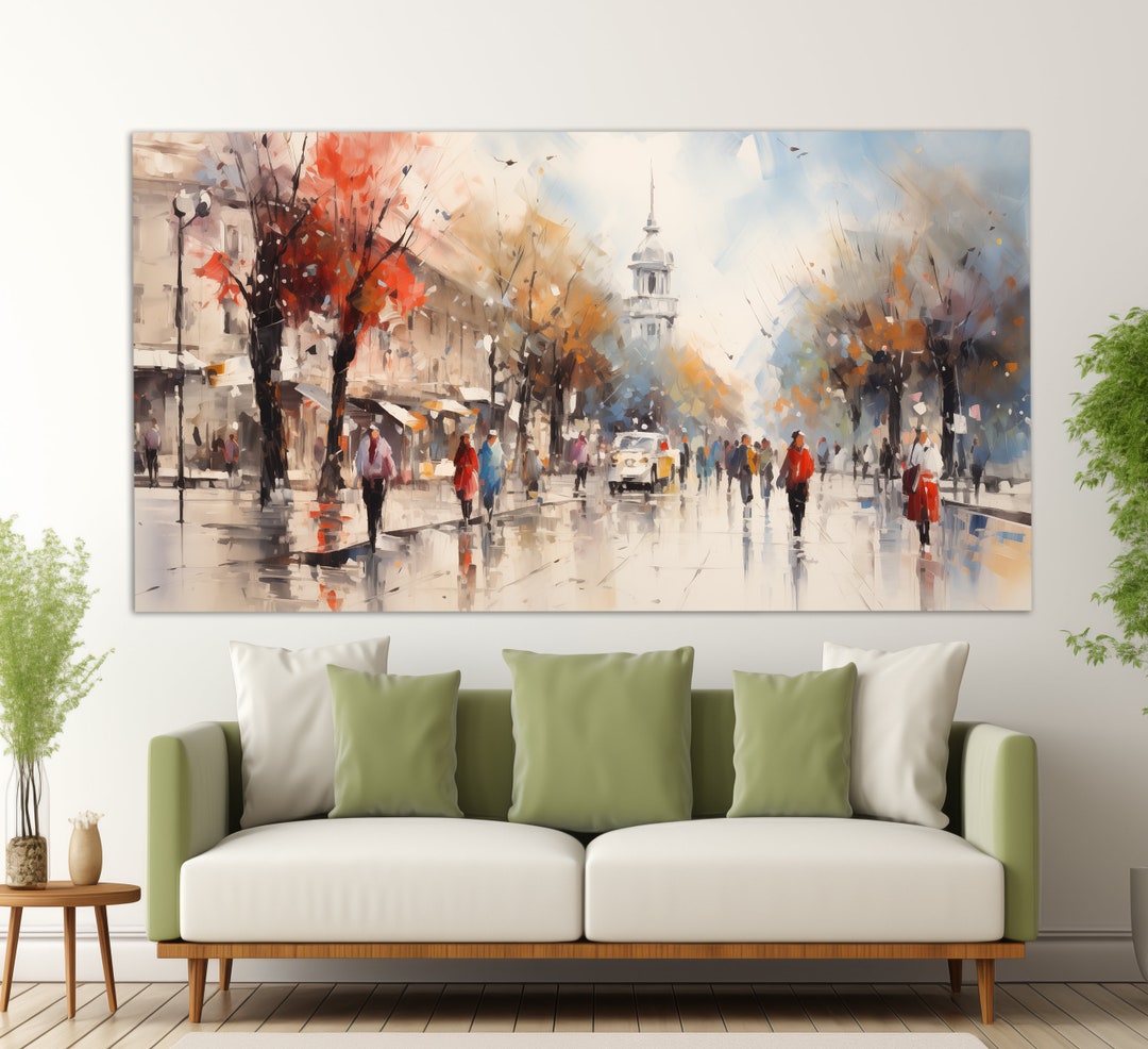 Chisinau Canvas Print in a Vintage Oil Painting Style, Abstract ...