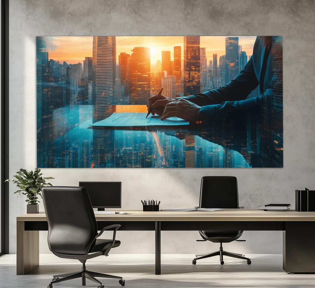 Signing a Contract Canvas Print, Office Wall Decor, Office Wall Art ...