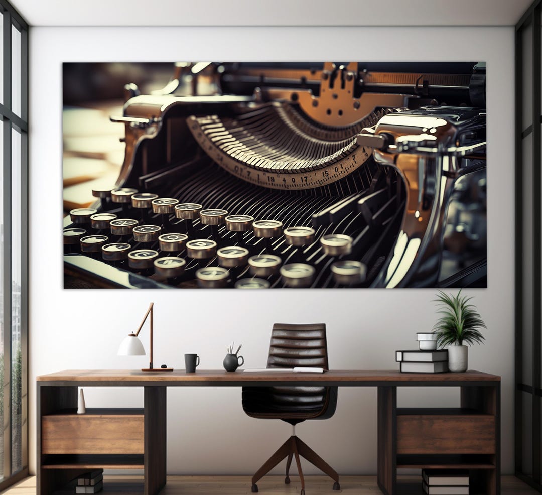 Vintage Typewriter Canvas Print, Writer Gift, Typewriter Poster, Author ...