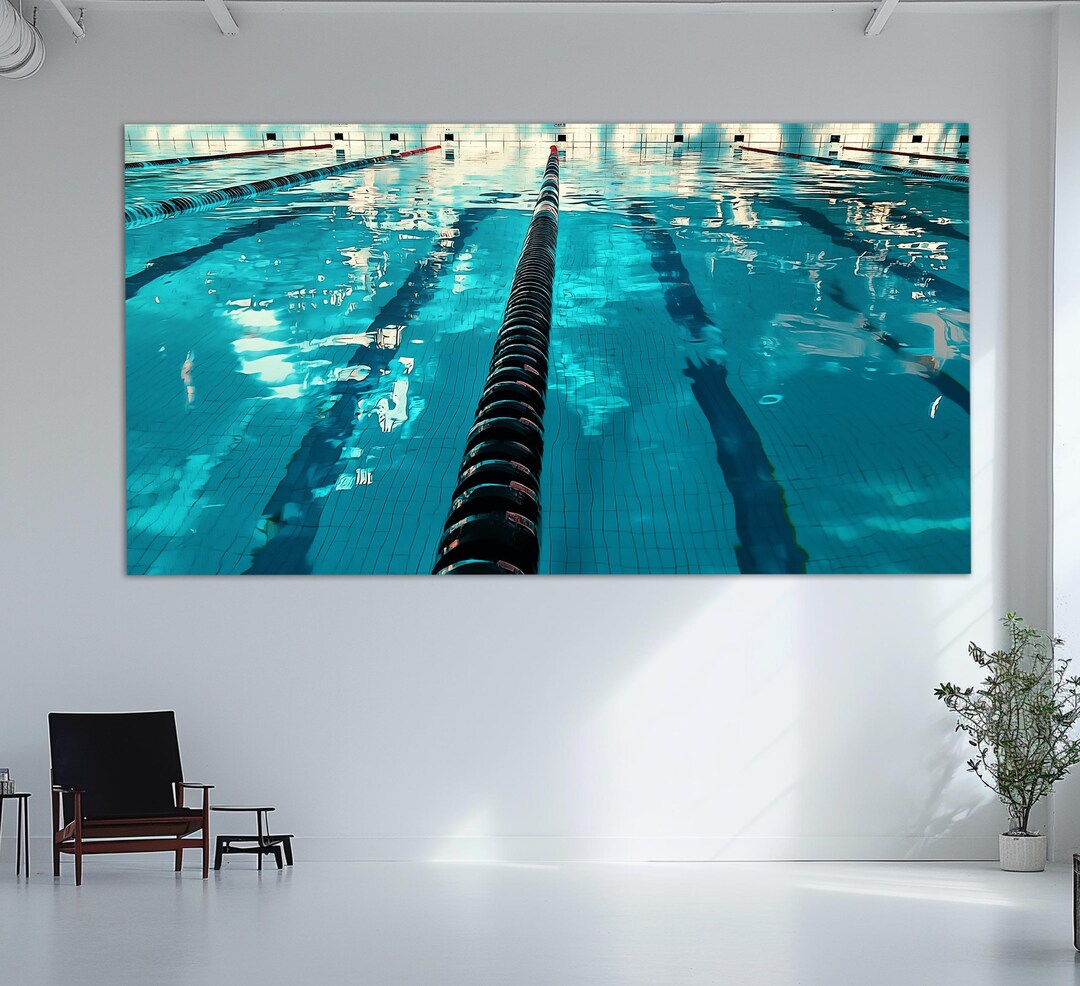 Swimming Wall Art, Swimming Pool Canvas Print, Swimmer Gift, Abstract ...