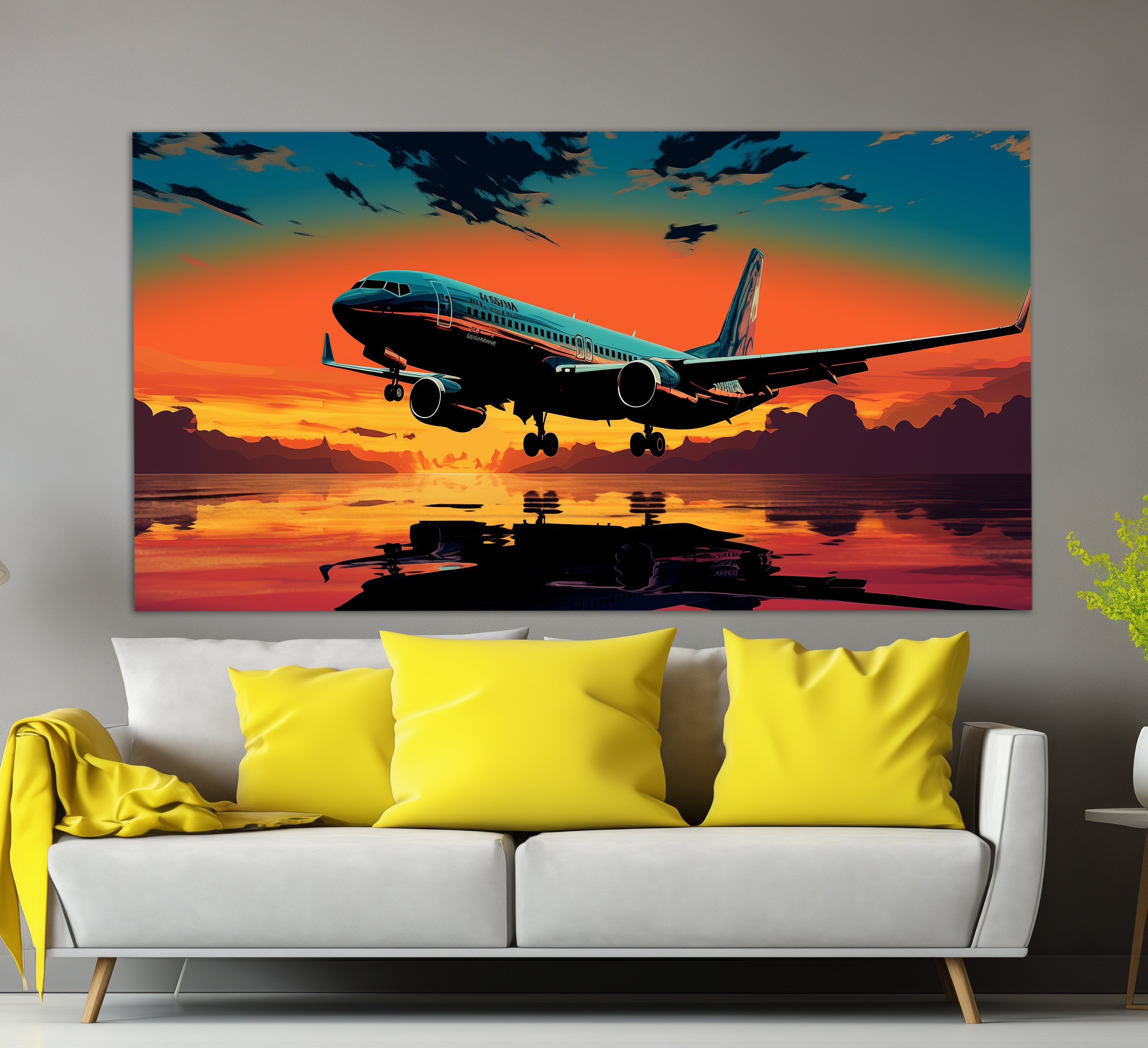 Boeing 737 Canvas Print, Aircraft Wall Art, Pilot Gift, Boeing Plane ...