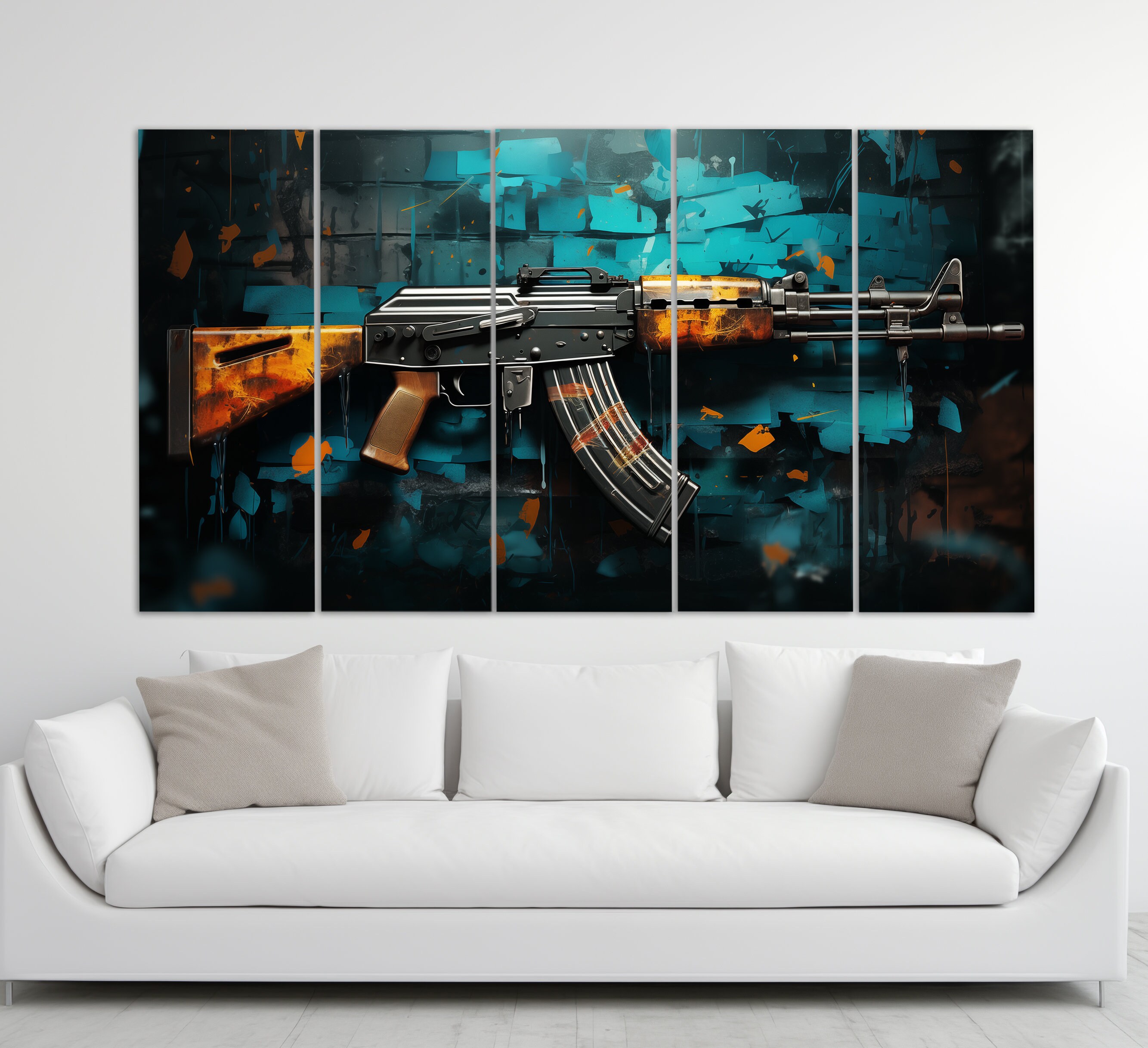 Weapon Wall Art, Kalashnikov Rifle Canvas Print, Kalashnikov Wall Art ...