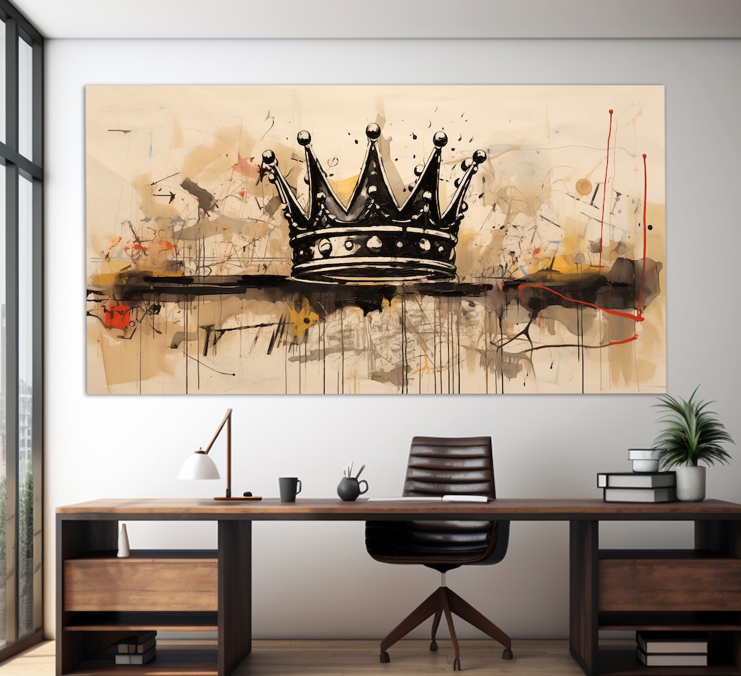 Abstract Crown Canvas Print in an Oil Painting Style, Crown Painting ...