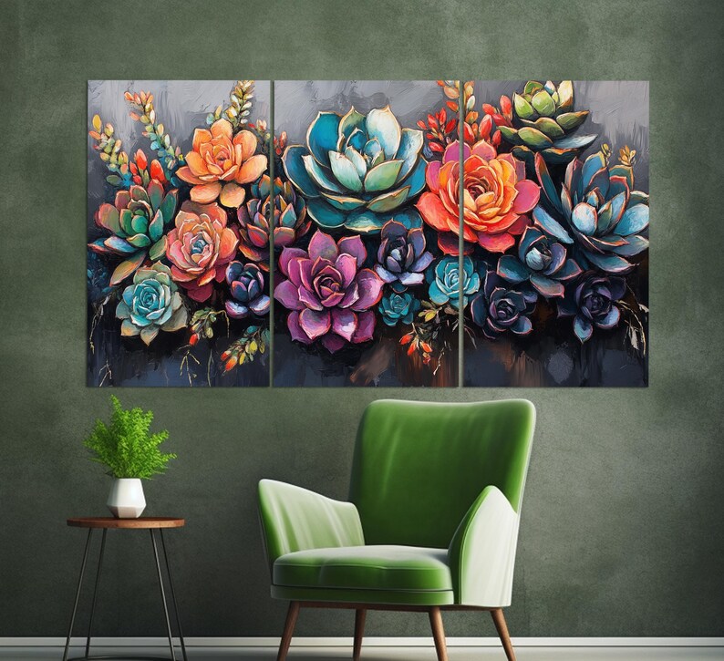 Abstract Succulent Canvas Print, Succulent Poster, Agave Wall Art ...