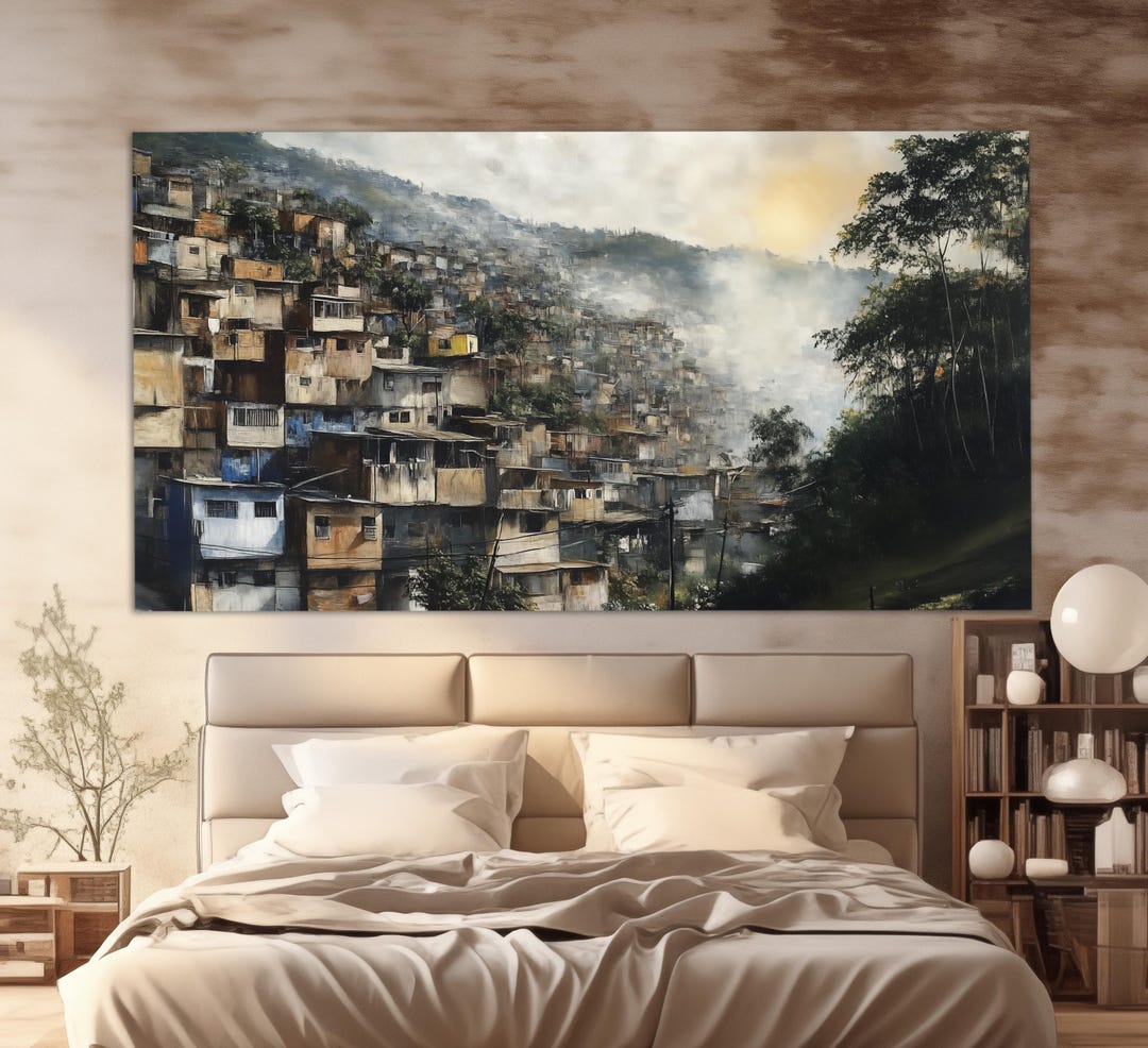 Abstract Caracas Canvas Print in an Oil Painting Style, Caracas ...
